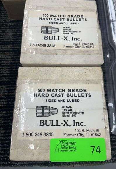 1,000 Ct 38 Cal Semi-Wadcutter Bullet Heads - Kramer Auction LLC