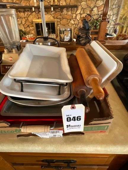 Baking Pans, 2 Rolling Pins - Kraupie's Real Estate & Auctioneers