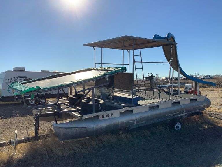 Pontoon with Slide Trampoline, Diving Board - Kraupie's Real Estate ...