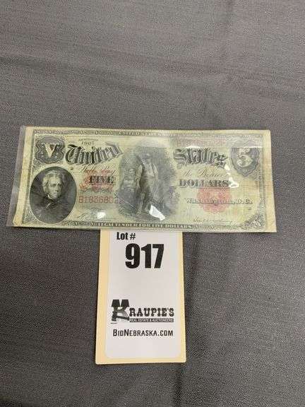 1907 US 'Legal Tender' Note - Kraupie's Real Estate & Auctioneers