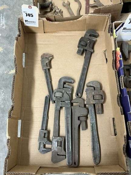 4 Pipe Wrenches and 3 Monkey Wrenches - Kraupie's Real Estate & Auctioneers