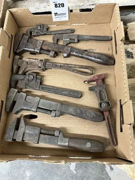 6 Assorted Monkey Wrenches and 2 Pipe Wrenches - Kraupie's Real Estate ...