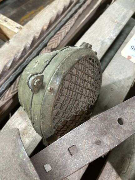 Pallet of Antique, Steel Seat, Log Turner, Neat WW2 Light, School Bell ...