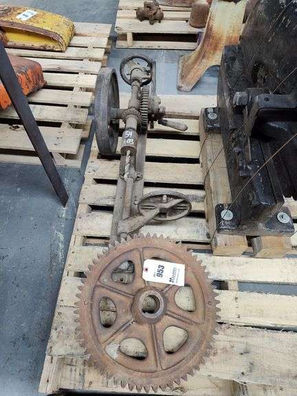 Post Drill, Large 15" Cast Gear - Kraupie's Real Estate & Auctioneers
