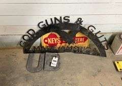 God, Guns and Guts Sign-Bent, Aluninum U B Letters, Keys Made Here Sign ...