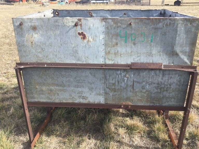 Approx. 45 Bu. Galv. Hopper on Stand, Slide Gate Works - Kraupie's Real ...