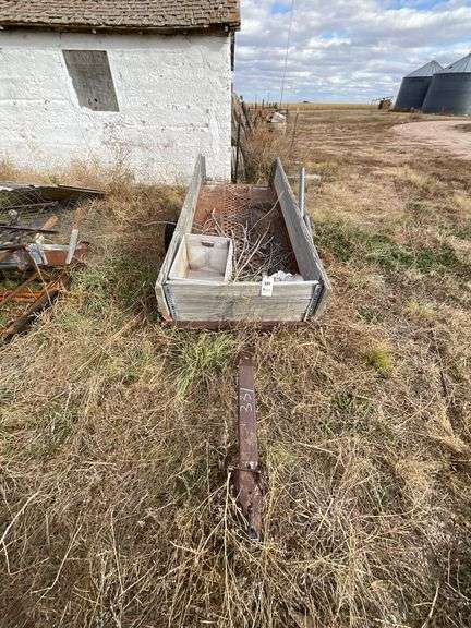 Small 2 Wheel Trailer with Steel Bed & Wooden Sides, needs 1 tire ...
