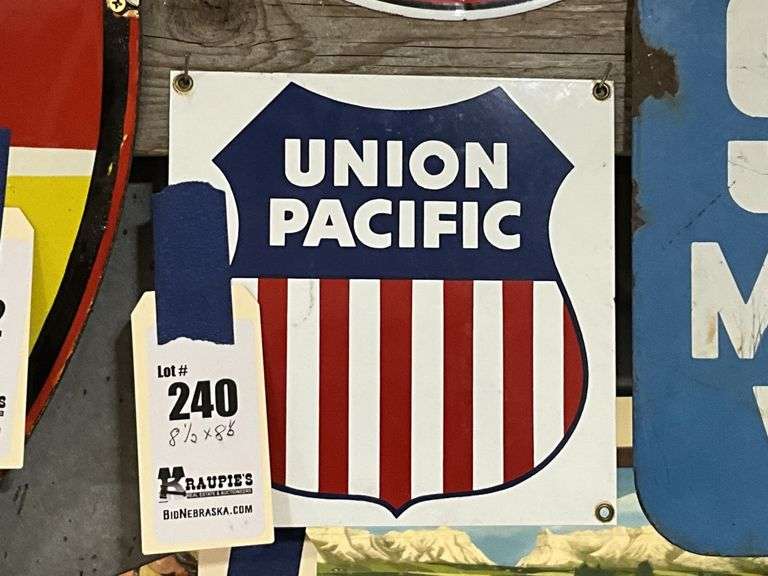Union Pacific Sign 8.5" x 8.5" - Kraupie's Real Estate & Auctioneers