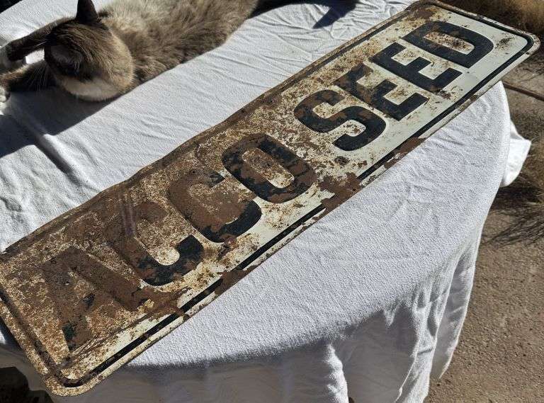 Metal Acco Seed Sign & Vehicle Sign - Kraupie's Real Estate & Auctioneers