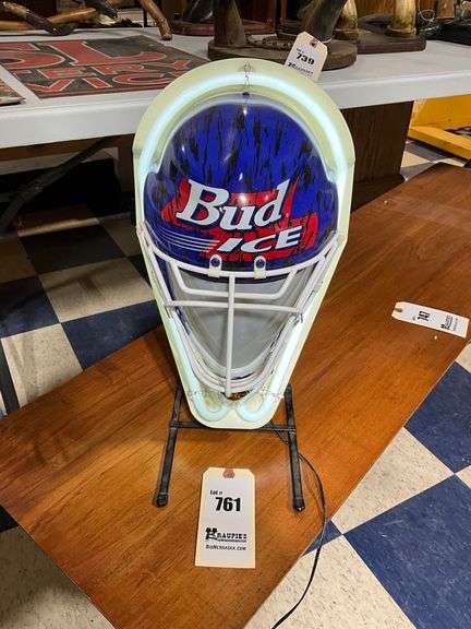 NHL Bud Ice Hockey Goalie Helmet Neon Light, works - Kraupie's Real ...