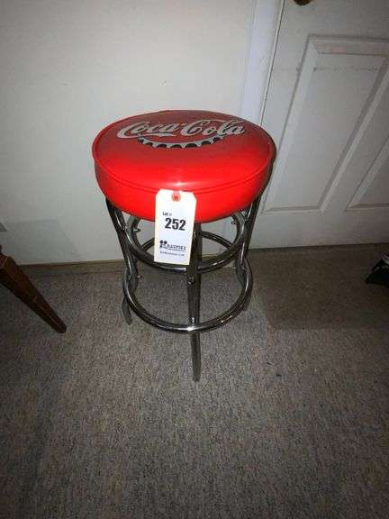 Coca Cola Stool, 28" high - Kraupie's Real Estate & Auctioneers