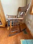 Antique Oak Rocking Chair w/Spindles, Nice - Kraupie's Real Estate ...