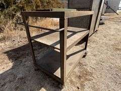 24" x 40"W x 36"T Steel Shop Table On Wheels - Kraupie's Real Estate ...