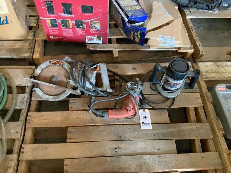 Skilsaw, Router, 1/2" Milwaukee Drill - Kraupie's Real Estate & Auctioneers
