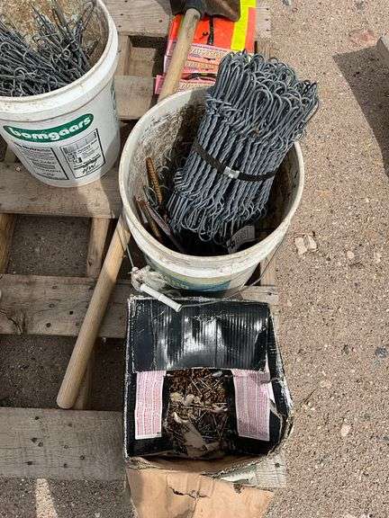 Concrete Form Ties, 2 Boxes of Forming Nails, Misc. Tools, Ground ...
