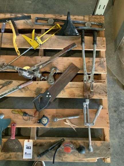 Pallet of Tools, Come A-longs, Bolt Cutter & Misc. Tools - Kraupie's ...