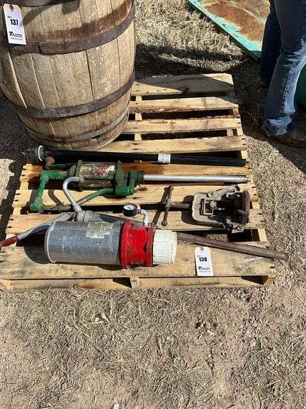 2 Barrel Pumps, 1 Draw Tube, 1 Pipe Vise, 1 Heavy Duty 4" Pressure ...