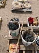 Concrete Form Ties, 2 Boxes of Forming Nails, Misc. Tools, Ground ...