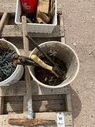 Concrete Form Ties, 2 Boxes of Forming Nails, Misc. Tools, Ground ...