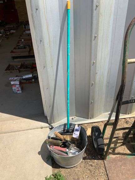 Galv. Bucket with Small Garden Tools - Kraupie's Real Estate & Auctioneers
