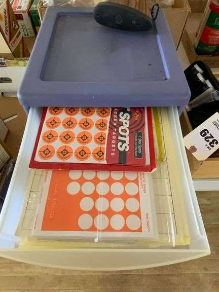 Organizer Full of Paper Shooting Targets & Box - Kraupie's Real Estate ...