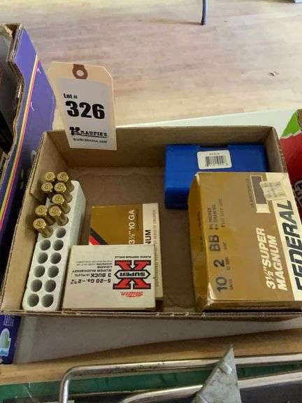 1 Partial Box of 10 Gauge BB Shot Shells, Small Box of 20 Gauge & More ...