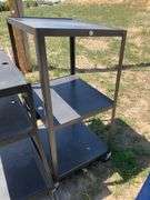 2 Metal Media Carts, Rolling - Kraupie's Real Estate & Auctioneers