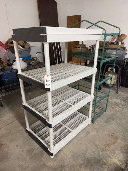 Plastic Shelf 36" x 24" x 56" & Plastic Baker Rack 27" x 19" x 64 ...