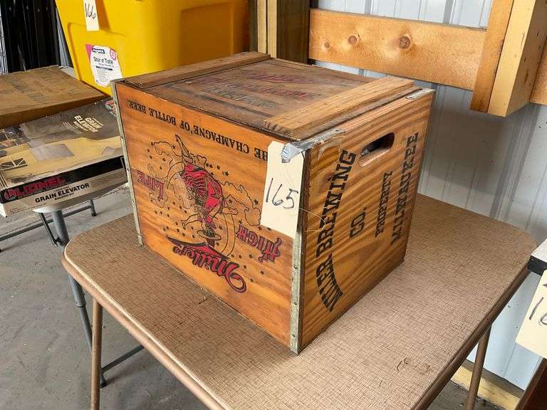 Wood Miller High Life Box with Old Records - Kraupie's Real Estate ...