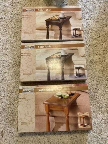3 unassembled sofa tables - Legacy Auction Company