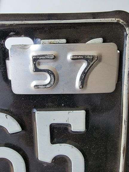Pair 1957 License Plates - Both Have The Metal - Legacy Auction Company