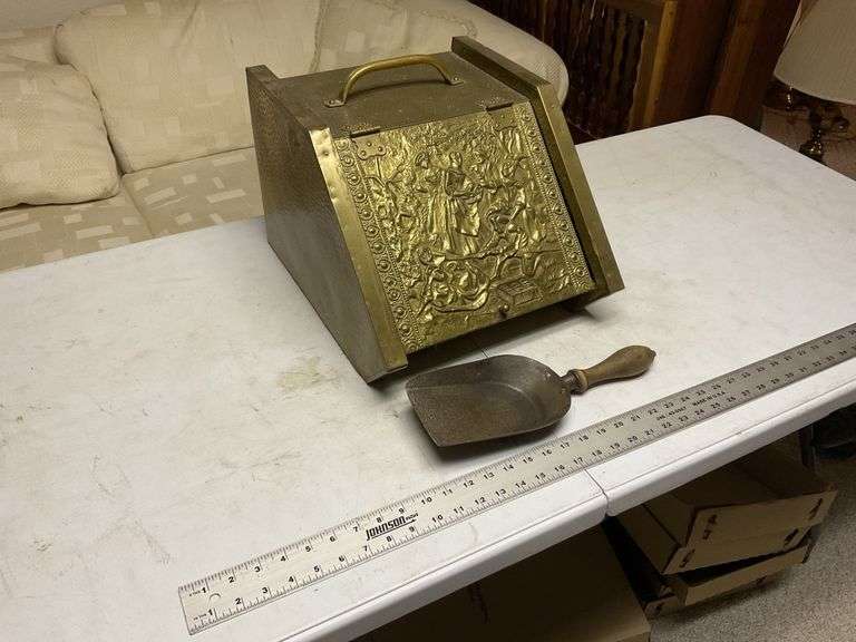 Brass fireplace box - Legacy Auction Company