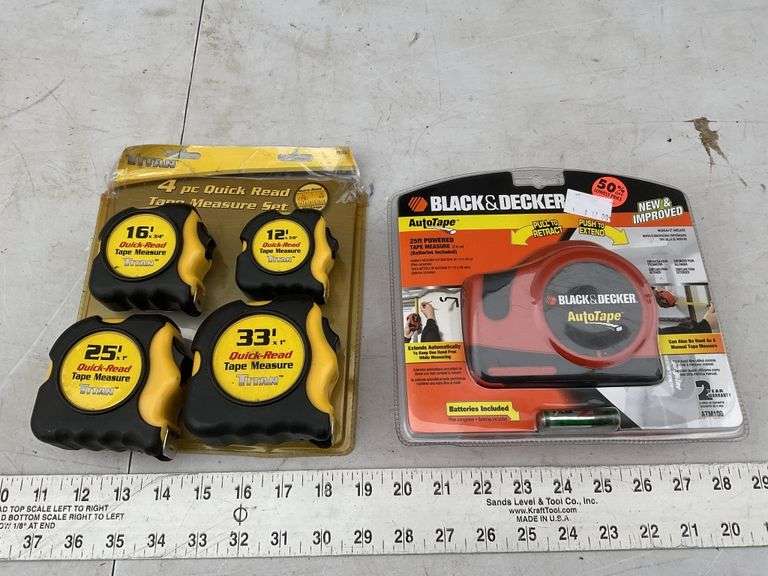 Titan Tape measures and Black and Decker auto - Legacy Auction Company