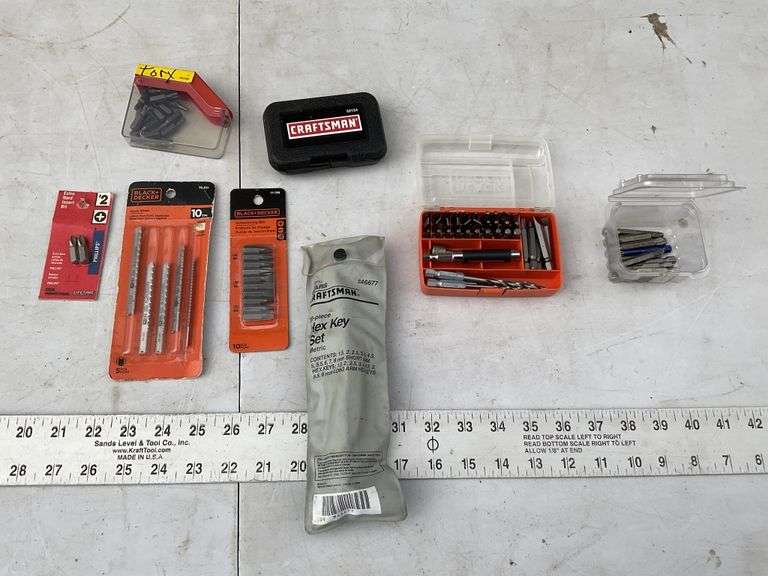 Assorted bits, craftsman screw extractor kit, - Legacy Auction Company