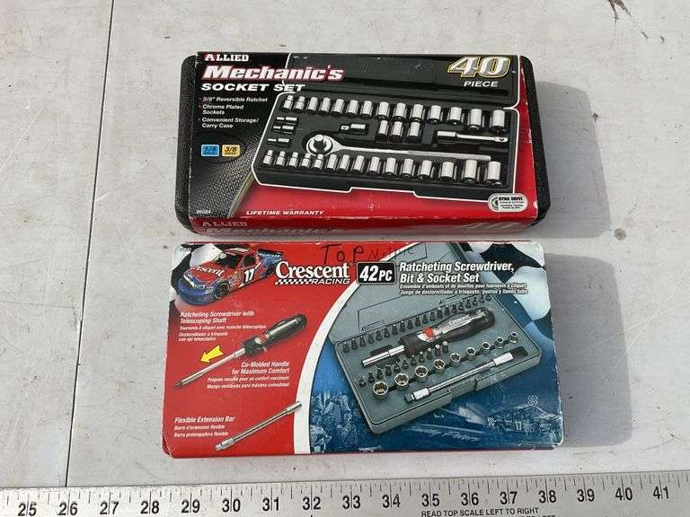 40 piece mechanics socket set. 1/4 and 3/8 - Legacy Auction Company