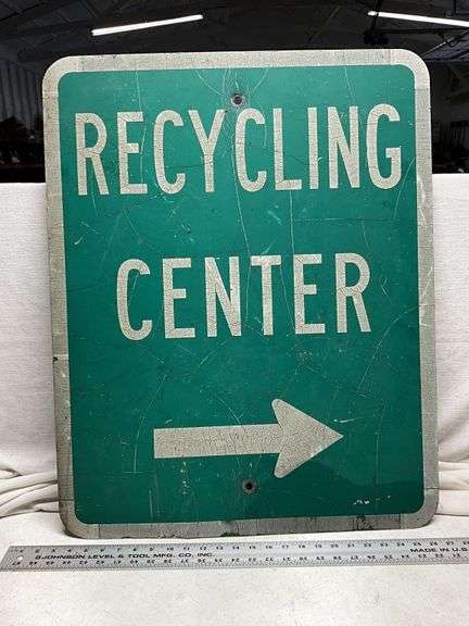 Metal RECYCLING CENTER sign - Legacy Auction Company