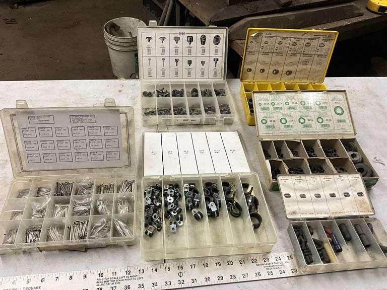 Assortment of cotter keys, metal, loom, clamp, - Legacy Auction Company