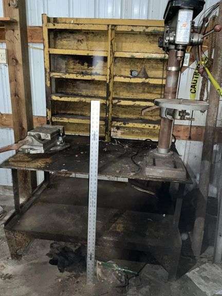 2 piece heavy metal bench, 4’ x 3’ x 6’, press - Legacy Auction Company