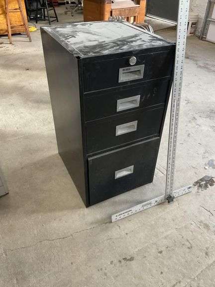 Diebold 4- drawer file cabinet no key - Legacy Auction Company