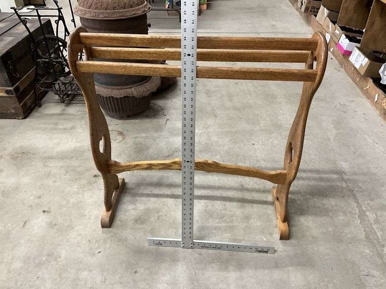 Oak quilt rack - Legacy Auction Company