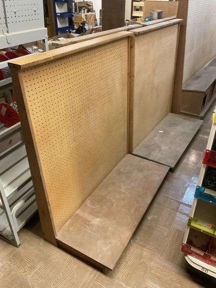 2- freestanding pegboard displays with floor - Legacy Auction Company