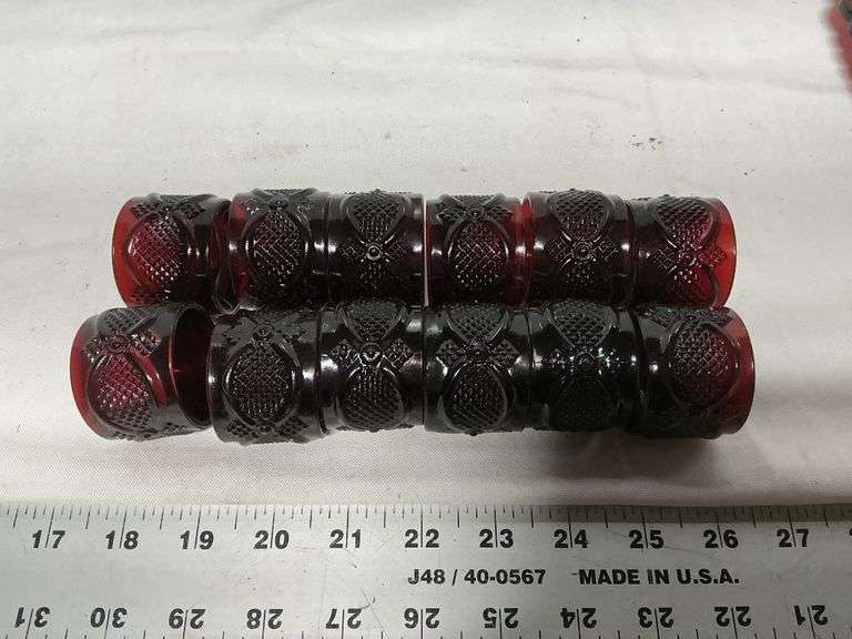 Vintage Avon Cape Cod ruby red napkin rings (12) - Legacy Auction Company