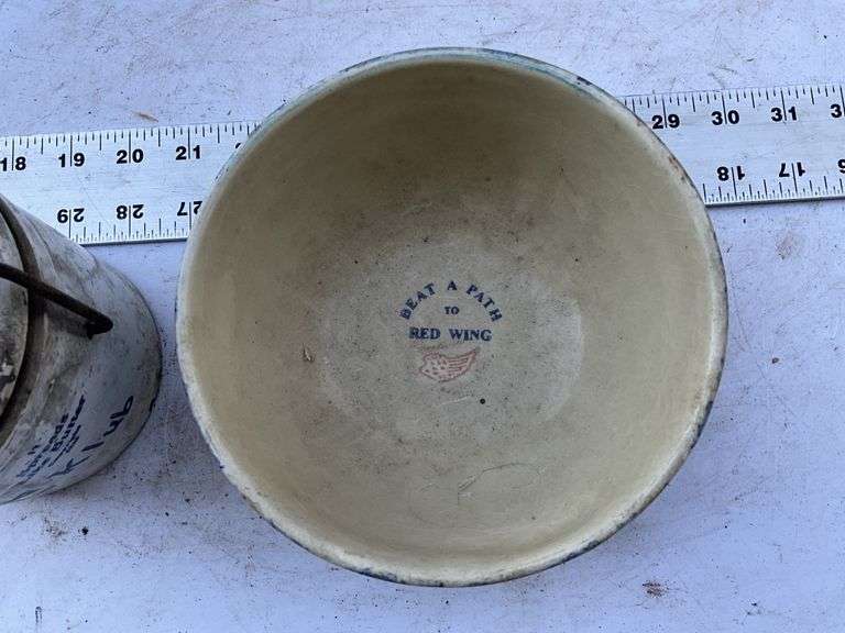 Red Wing 1998 bowl, cheese crocks - Legacy Auction Company