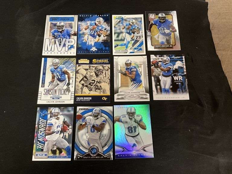 11 Calvin Johnson Detroit Lions cards - Legacy Auction Company