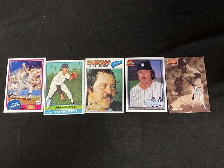 5 Catfish Hunter New York Yankees cards - Legacy Auction Company