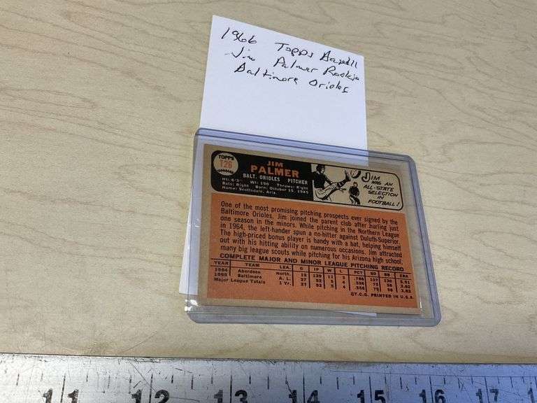 1966 Topps Jim Palmer rookie baseball card - Legacy Auction Company