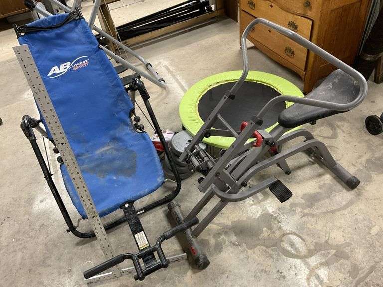 AB lounger, cardio glide, assorted weights, and - Legacy Auction Company
