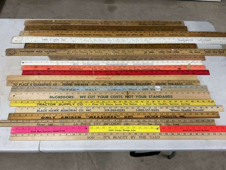 Assorted measuring sticks - Legacy Auction Company