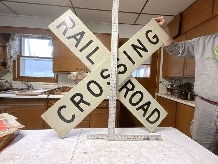 Aluminum railroad crossing sign - Legacy Auction Company