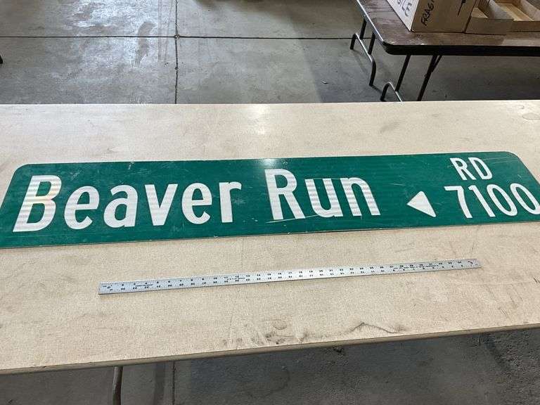 Beaver Run Road street sign - Legacy Auction Company